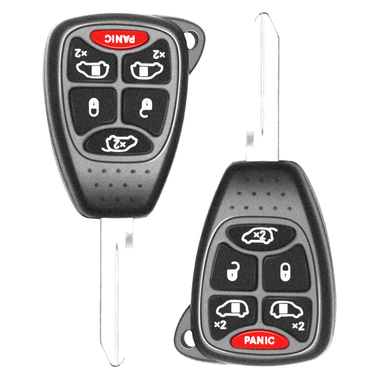 Car Keyless Entry Remote Keys Replacement fit for Chrysler Town and Country Dodge Caravan/Grand Caravan 2004 2005 2006 2007 (P/N: M3N5WY72XX) Set of 2