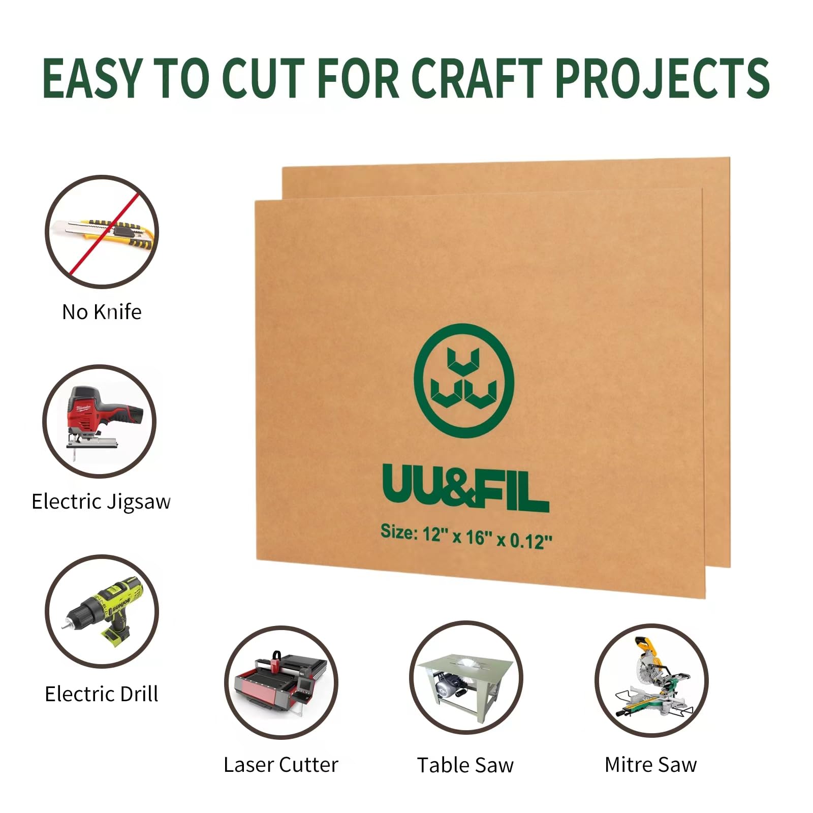 UU&FIL White Acrylic Sheets 12" x 16"x 1/8", 2 Pack 38.7% Translucent White Cast plexiglass Sheets for DIY Display Projects, Signage, Craft, Photo Frame, Painting and Easy to Cut.