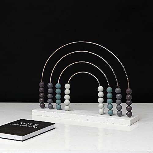 Modern Minimalist Living Room Entrance Bookcase Marble Metal Arched Decoration Model Room Desktop Light Decorations