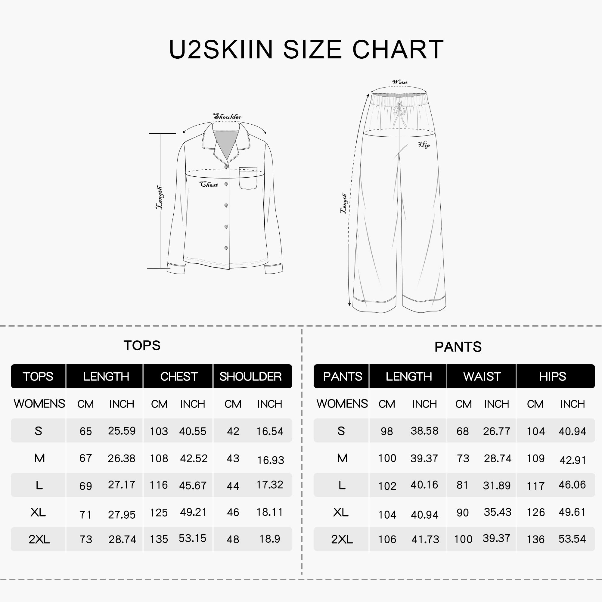 U2SKIIN Women Silk Pajamas Set, Long Sleeve Satin Pajamas for Women Sleepwear Button Down Pjs Set Two-piece(Champagne, L)