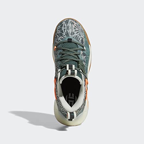 adidas Unisex Harden Stepback 3 Basketball Shoe, Green Oxide/Beam Orange/Off White, 9 US Men