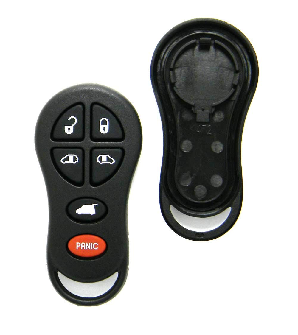 Replacement Case Compatible With Chrysler & Dodge 6-Button Key Fob Remote (FCC ID: GQ43VT18T, P/N: 04686797)