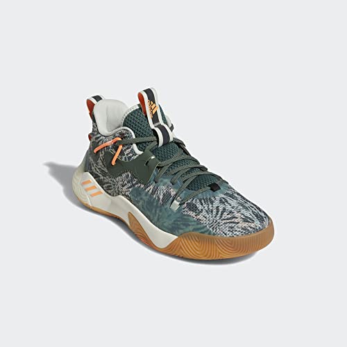adidas Unisex Harden Stepback 3 Basketball Shoe, Green Oxide/Beam Orange/Off White, 9 US Men