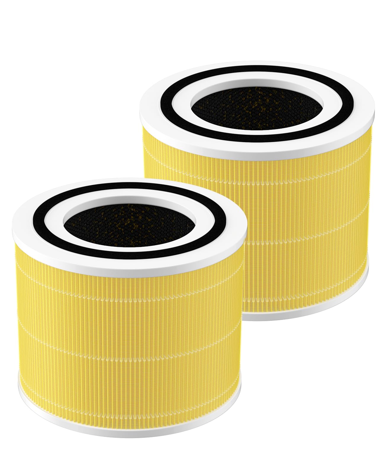 Future Way Core 300 Replacement Filter for LEVOIT Core 300 & 300S Air Purifier, 3-Stage H13 True HEPA Filter for Common Airborne Substance Removal, Replace Core 300-RF, Yellow, 2-Pack
