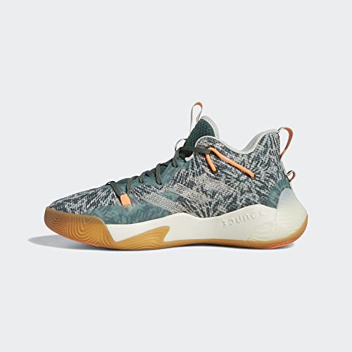 adidas Unisex Harden Stepback 3 Basketball Shoe, Green Oxide/Beam Orange/Off White, 9 US Men