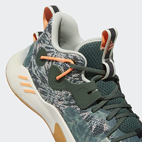 adidas Unisex Harden Stepback 3 Basketball Shoe, Green Oxide/Beam Orange/Off White, 9 US Men