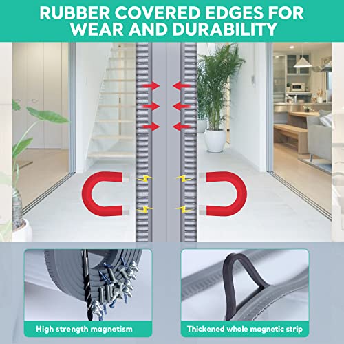LovePads Customizable Plastic Door Curtain Strips, Magnetic Entry Curtain Panel, Heavy Duty Low Temp Waterproof Commercial Curtains for Walk-in Freezer Store Partition Doorway, Clear 12" x 72" (2 pcs)