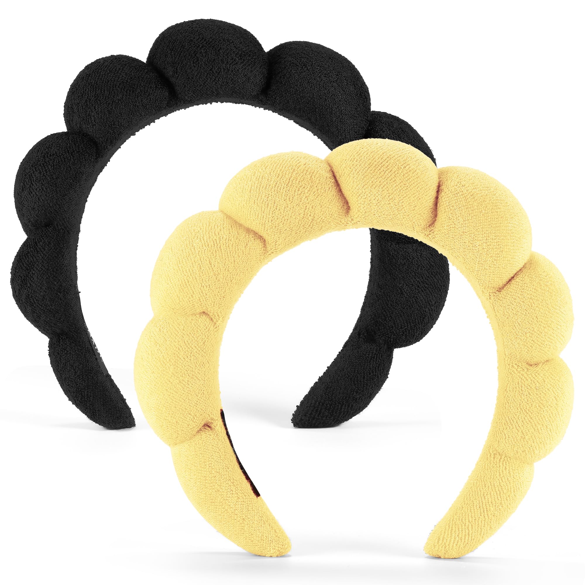 Ztomine Spa Headbands for Washing Face or Facial, Set of 2 Skincare Headbands, Terry Cloth Headband Face Wash Headband Combo Pack - Puffy Makeup Headbands for Face Washing, Mask, Skin Treatment