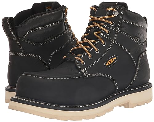 KEEN Utility Men's Cincinnati 6” Composite Toe Waterproof 90 Degree Heel Heavy Duty Work Boots, Black/Sandshell, 11