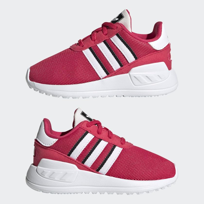 adidas Originals Kids' LA Trainer Lite Elastic Sneaker, Power Pink/White/Black, 4k US