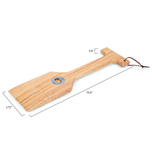 PICNIC TIME NFL Green Bay Packers Hardwood BBQ Grill Scraper with Bottle Opener, (Parawood)