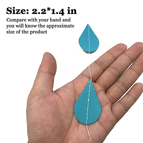 Yzurbu 24 Strings Raindrop Garland Decorations, Paper Hanging Rain Drops Decor Pieces for Baby Shower, Party and Centerpieces Decoration - Blue
