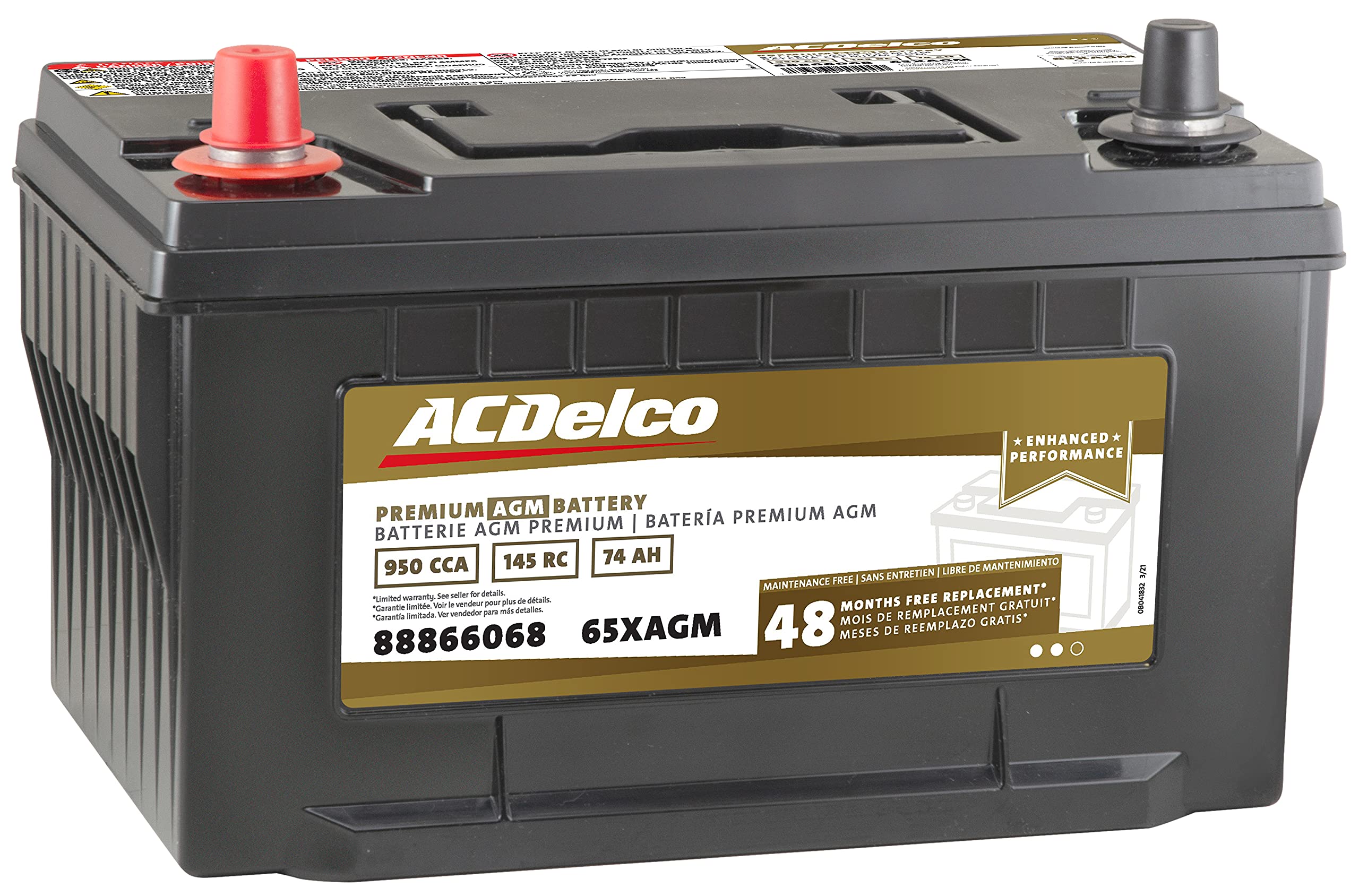 ACDelco Gold 65XAGM 48 Month Warranty Premium AGM BCI Group 65 Battery