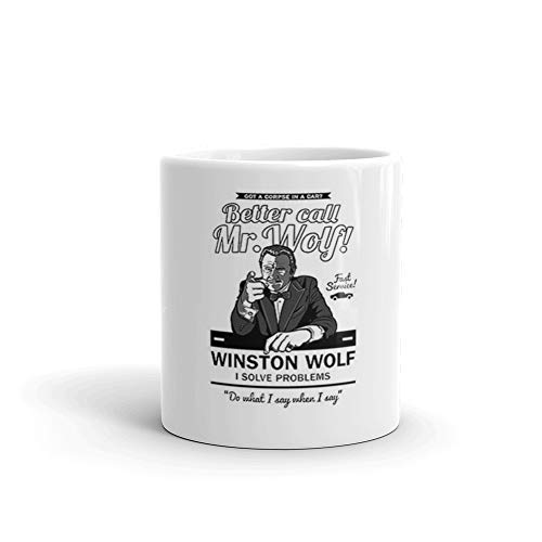 Winston Wolf. 11 Oz Ceramic Glossy Mugs Gift For Coffee Lover. 11 Oz Ceramic Glossy Gift For Coffee Lovers Quote Mug Gifts For Men & Women