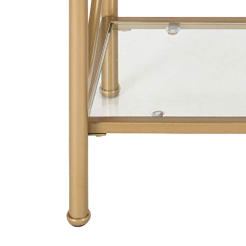 Safavieh Home Collection Diana Liquid Gold and Tempered Glass 4 Tier Etagere