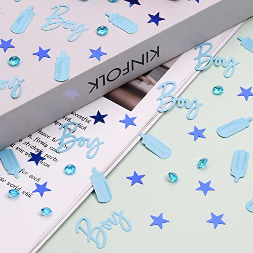 Baby Shower Decorations Confetti Baby Blue Boy Table Decor Confetti for Baby Shower Gender Reveal Party Supplies (Blue)