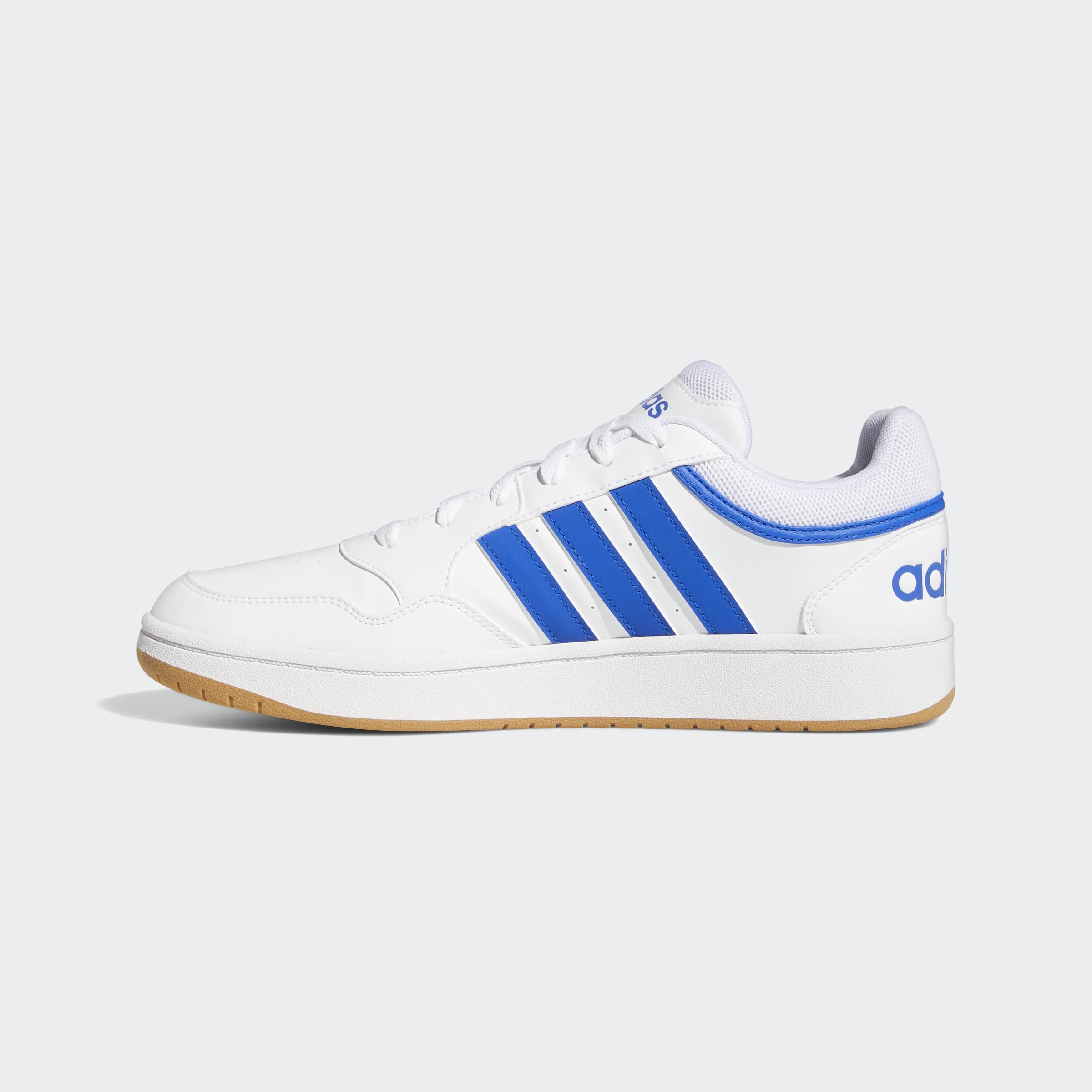 adidas Men's Hoops 3.0 Basketball Shoe, White/Team Royal Blue/Gum, 10