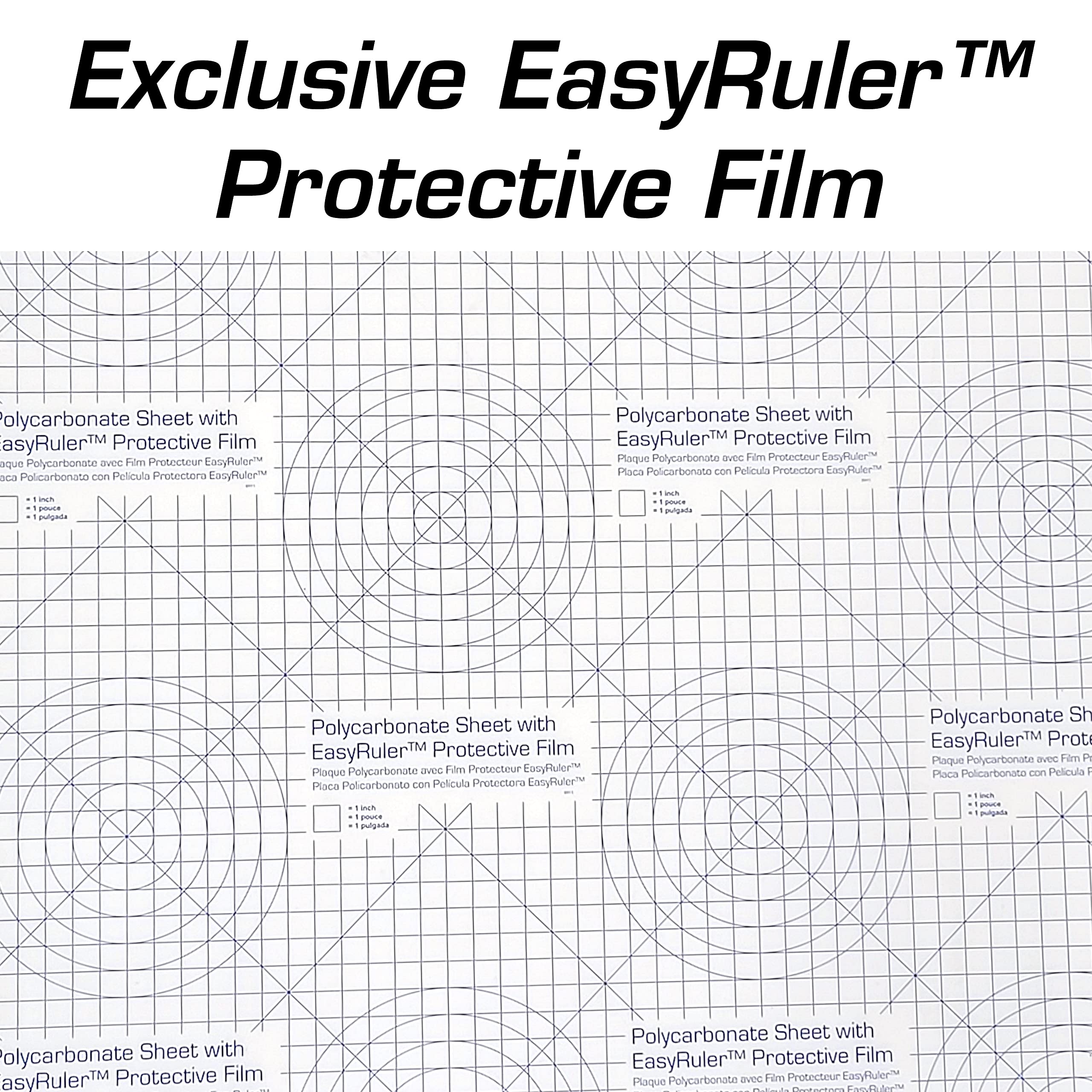 Polycarbonate Clear Plastic Sheet 24" X 48" X 0.236" (1/4") Exact with EasyRuler Film, Shatter Resistant, Easier to Cut, Bend, Mold Than Plexiglass. Window Panel, Hobby, Home, DIY, Industrial, Craft
