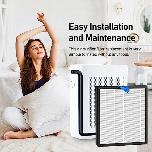 Vital 100S Replacement Filter Compatible with LEVOIT Vital 100S Air Purifier, 3-in-1 H13 Ture HEPA High-Efficiency Activated Carbon Filters Replace Vital 100S-RF (2 Pack)