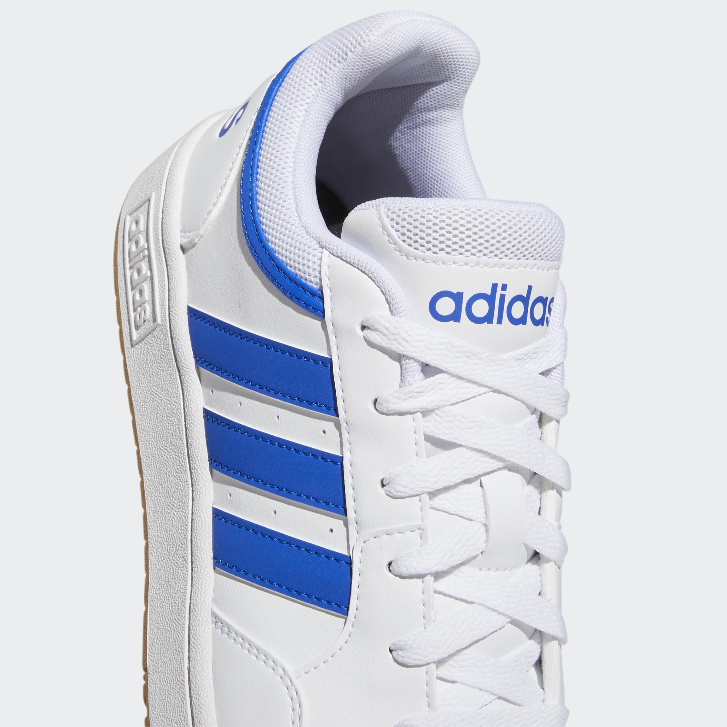 adidas Men's Hoops 3.0 Basketball Shoe, White/Team Royal Blue/Gum, 10