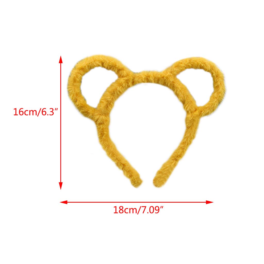 XISAOK Women Plush Headband Round Mouse Bear Ears Makeup Hair Hoop Bandana