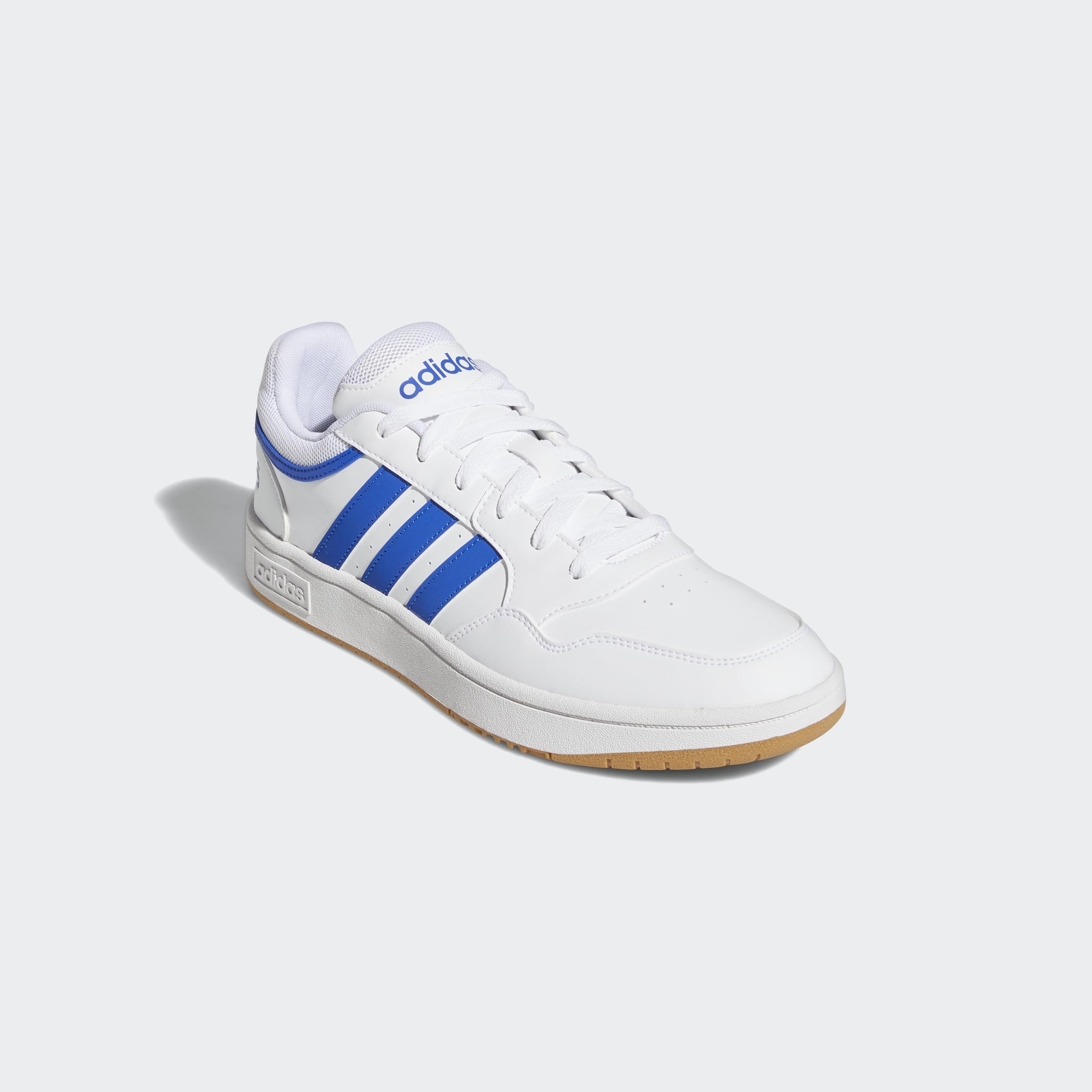 adidas Men's Hoops 3.0 Basketball Shoe, White/Team Royal Blue/Gum, 10