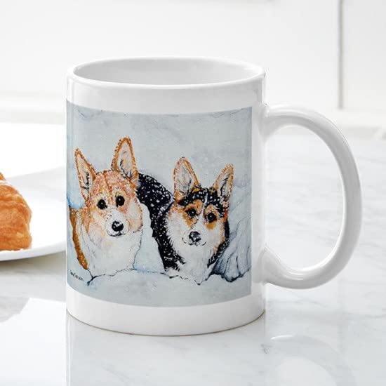 CafePress Corgi Snow Dogs Mug Ceramic Coffee Mug, Tea Cup 11 oz