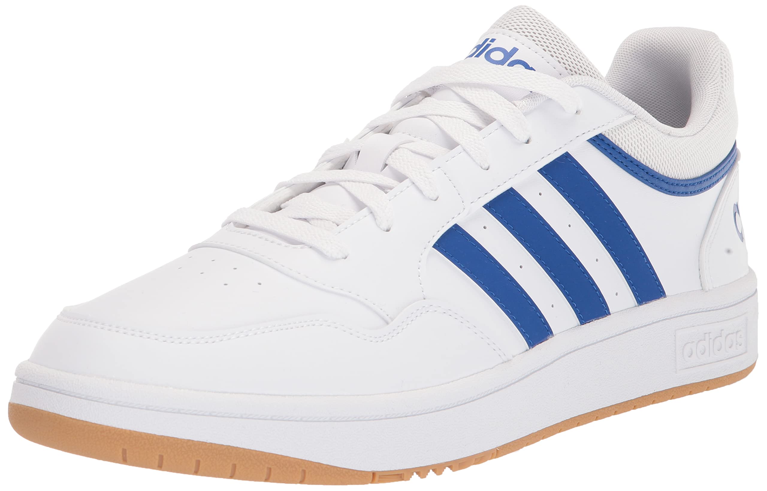 adidas Men's Hoops 3.0 Basketball Shoe, White/Team Royal Blue/Gum, 10