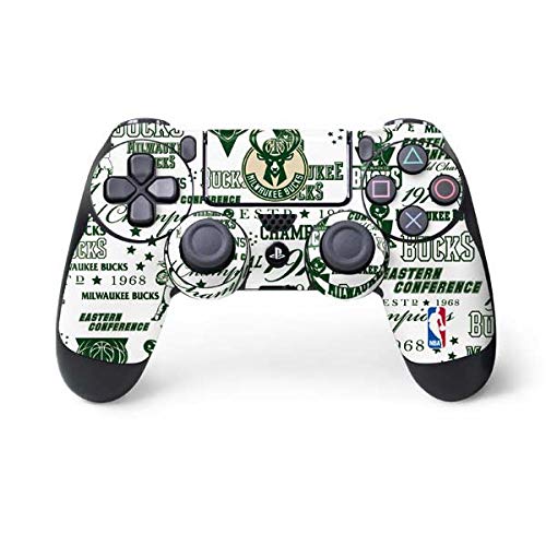 Skinit Decal Gaming Skin Compatible with PS4 Controller - Officially Licensed NBA Milwaukee Bucks Historic Blast