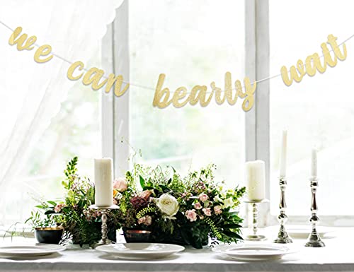 We Can Bearly Wait Banner - Teddy Bear Baby Shower Decorations, Decor for a Bear Themed Baby Shower, Smash Cake Props