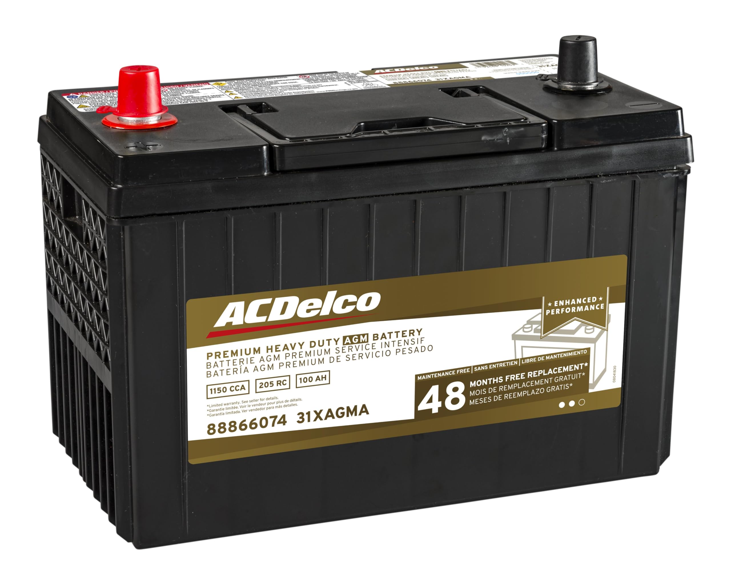 ACDelco Gold 31XAGMA 48 Month Warranty Premium Heavy Duty AGM BCI Group 31 Battery