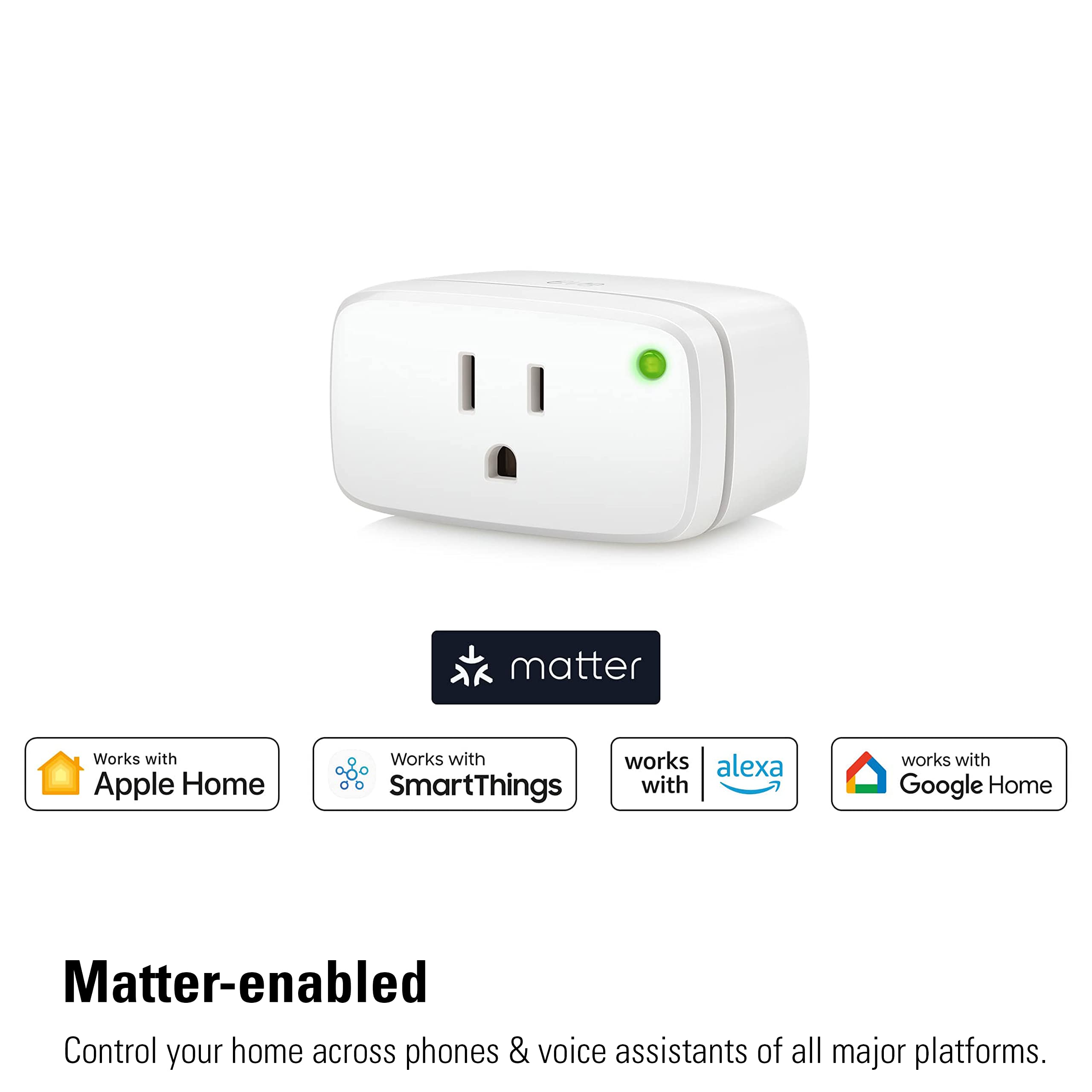 Eve Energy - Smart Plug, App and Voice Control, 100% Privacy, Matter Over Thread, Works & Door & Window & Doors, Automatically Trigger Accessories & Scenes, App Notifications