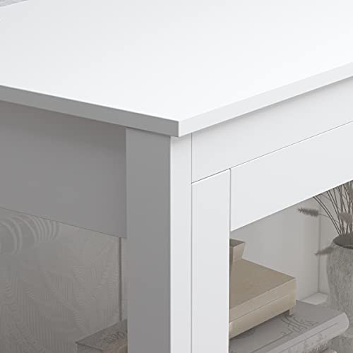AIEGLE 5-Shelf Bookcase, Tall Display Shelf with 2 Acrylic Doors, Wooden Tall Bookcase Bookshelf Storage Cabinet for Living Room, White (35.4" L x 16.5" W x 72.3" H)