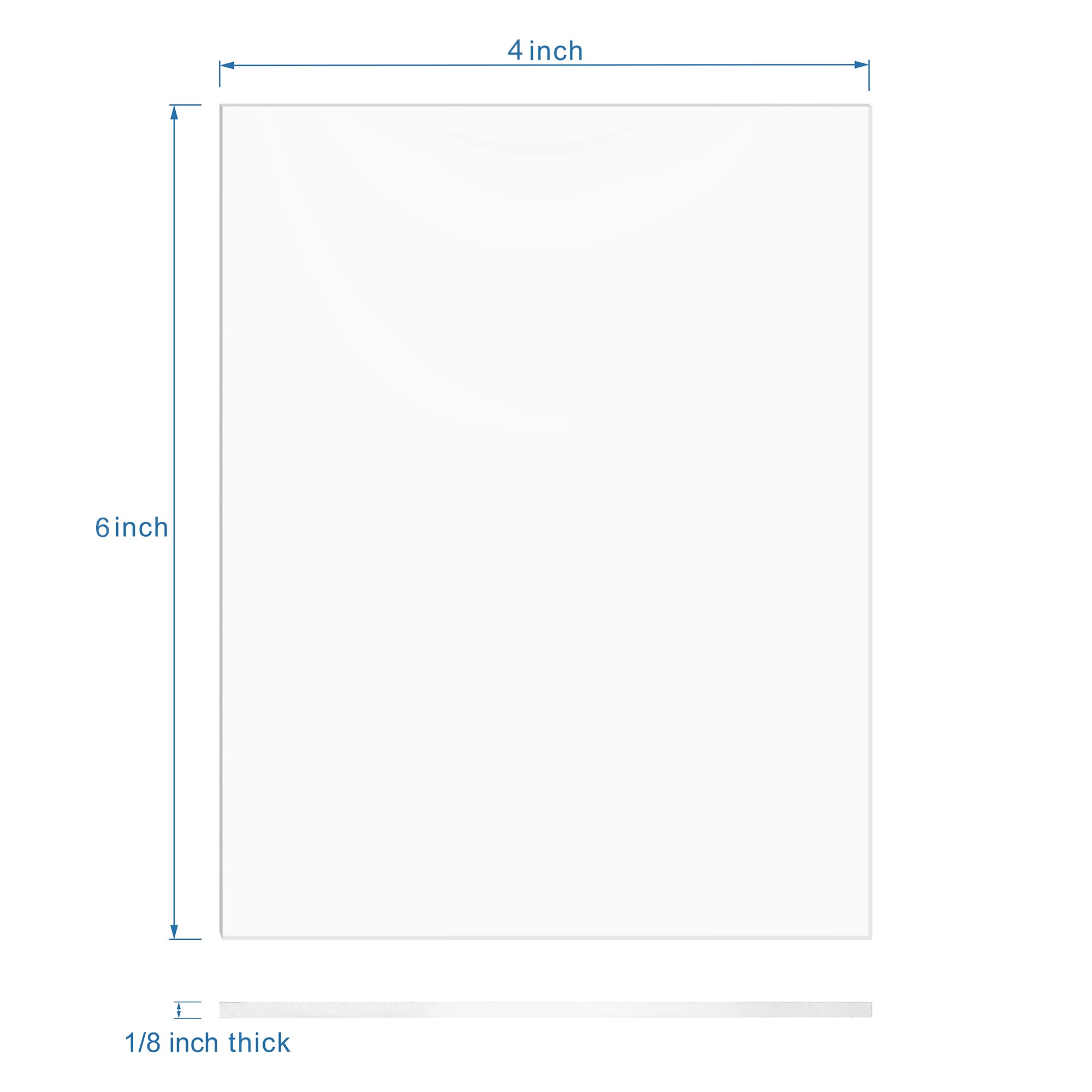 KAITELA Pack of 10 Clear Acrylic Sheet 4" x 6" Cast Plexiglass Panel 1/8" Thick (3mm) Transparent Plastic Board for Sign, Craft, Display Projects, Laser Cutting, Engraving, Painting