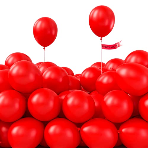 PartyWoo Red Balloons, 50 pcs 5 Inch Red Balloons, Latex Balloons for Balloon Garland or Balloon Arch as Party Decorations, Birthday Decorations, Wedding Decorations, Baby Shower Decorations