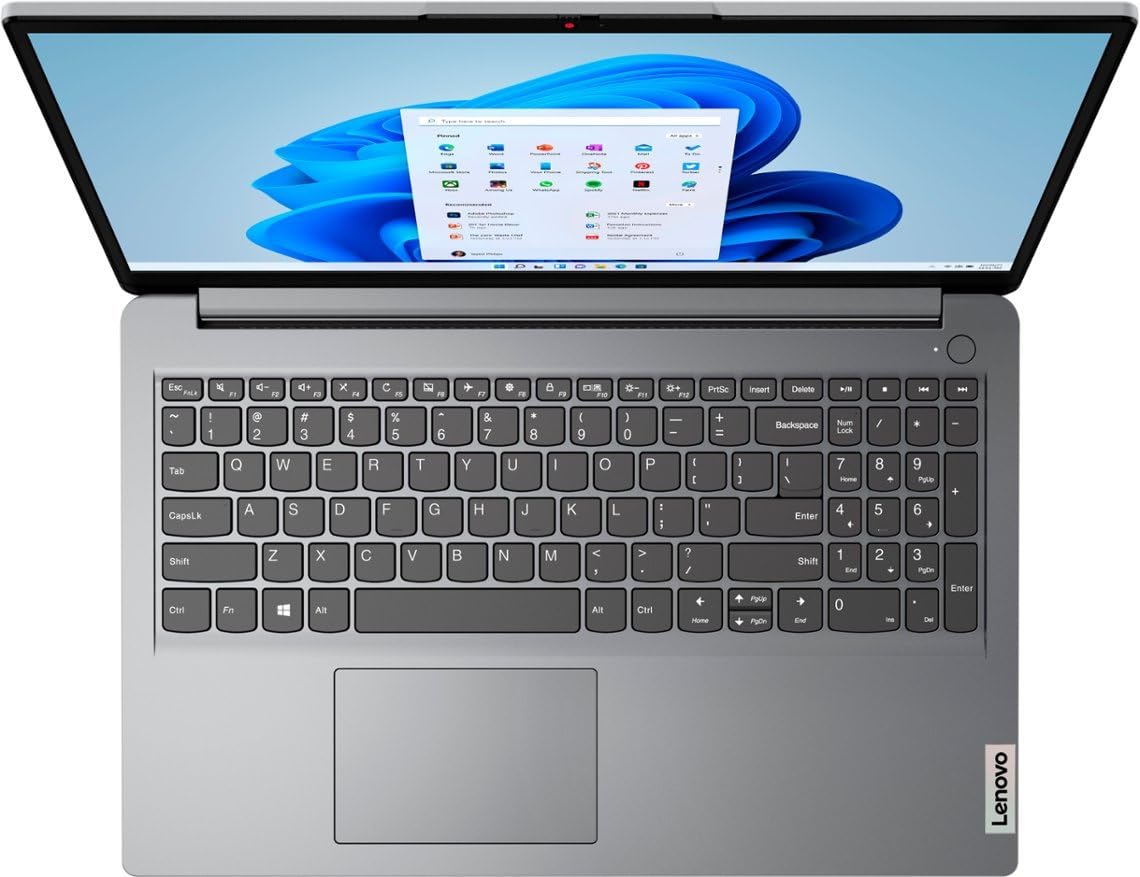 Lenovo IdeaPad 1 15.6"" HD Laptop, Athlon Silver 7120U, 4GB RAM, 256GB PCIE SSD, Webcam, Type-C, SD Card Reader, USB-A&C, Wi-Fi 6, Windows 11 + GM Accessory, Cloud Grey