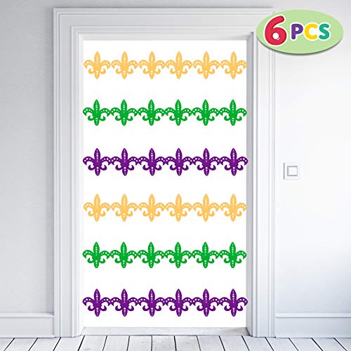 JOYIN 25 PCS Assorted Mardi Gras-themed Set with 24 Hanging Swirls and 1 Strings with Garland Party Decorations Supplies