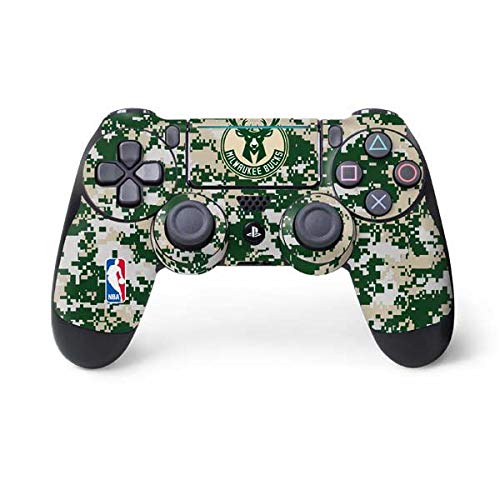 Skinit Decal Gaming Skin Compatible with PS4 Pro/Slim Controller - Officially Licensed NBA Milwaukee Bucks Camo Digi Design