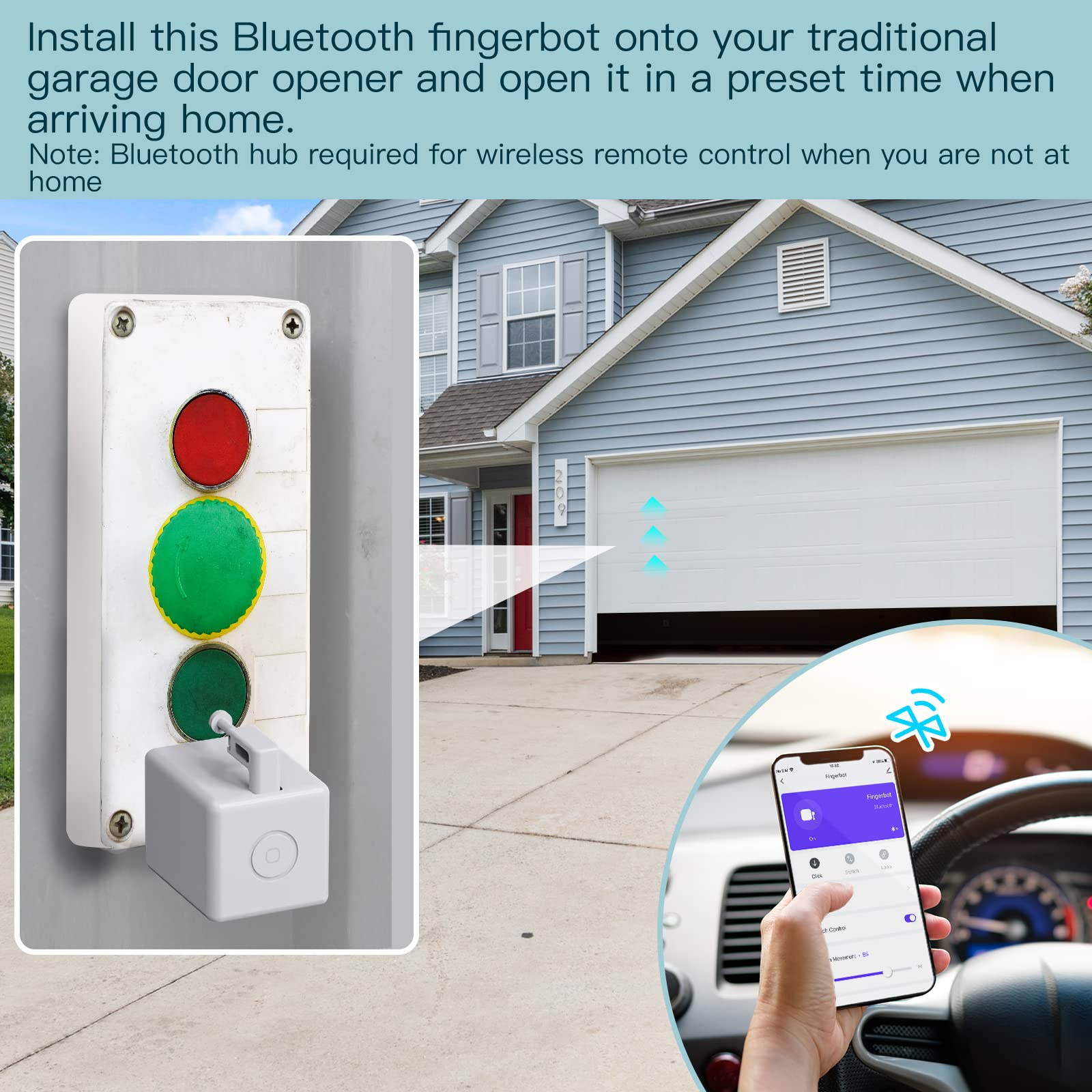 MOES Fingerbot Plus Smart Button Pusher No Wiring Switch, Upgrade with Touch Control, Work with Smart Life App, Add MOES Tuya Bluetooth Hub Make it Compatible with Alexa,Google Home and Timer Control