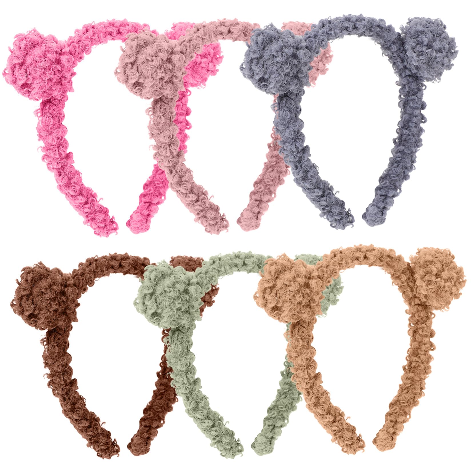Ciieeo Bear Ears Headbands 6pcs Cute Bear Ears Headband Bear Ears Headbands Decorative Hair Hoops Bear Ears Headdress Headband Resin Hoops for Makeup Lovely Headdress
