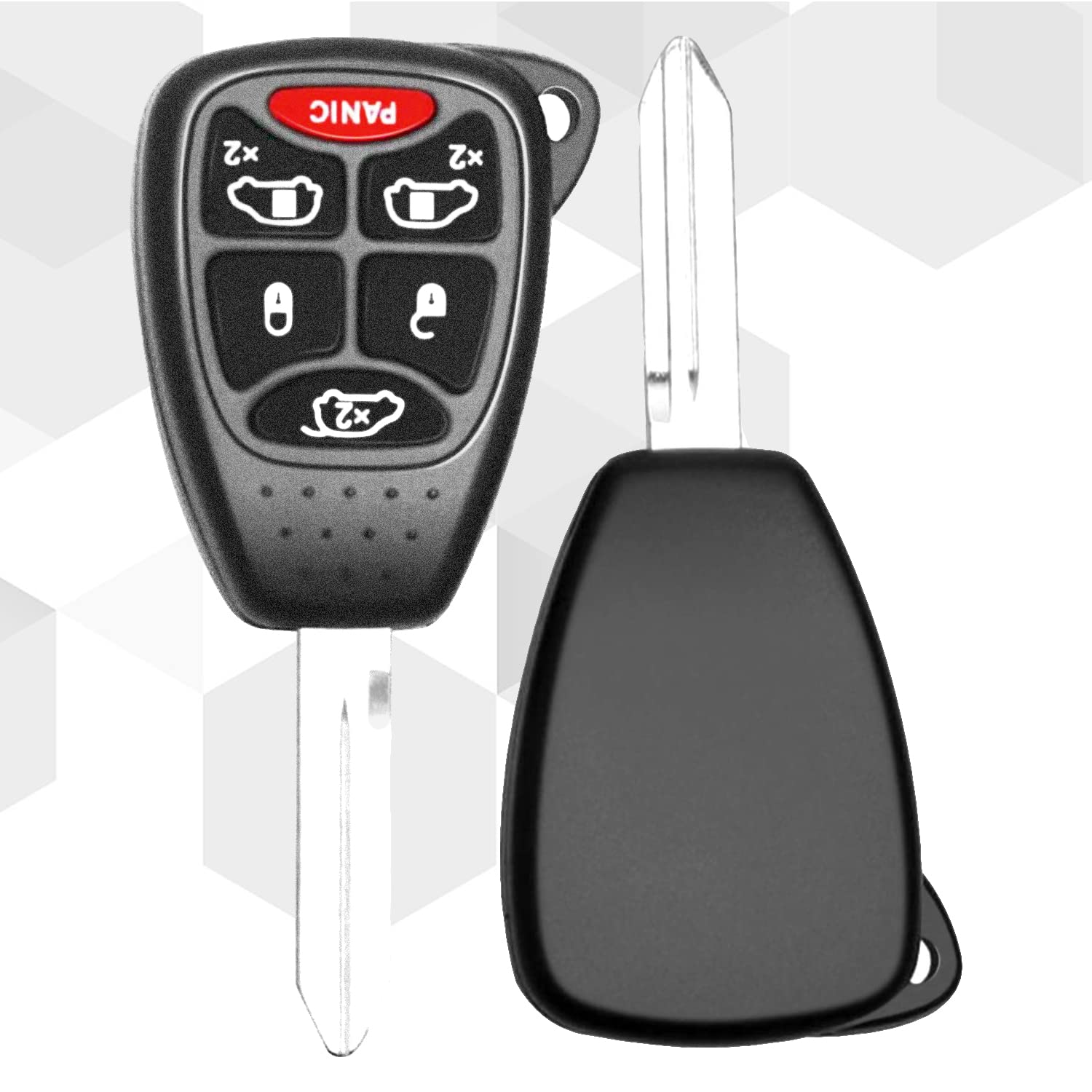 Car Keyless Entry Remote Keys Replacement fit for Chrysler Town and Country Dodge Caravan/Grand Caravan 2004 2005 2006 2007 (P/N: M3N5WY72XX) Set of 2