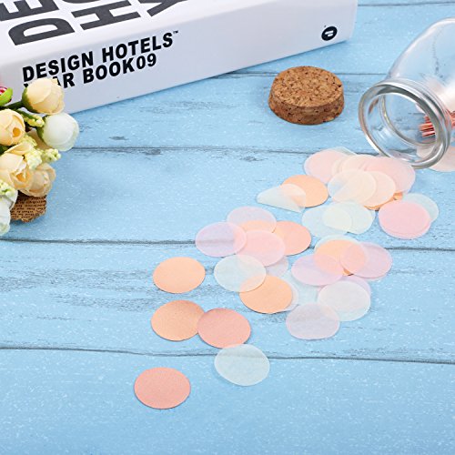 TecUnite Rose Gold Pink Confetti Tissue Paper Table Confetti, 1.76 oz