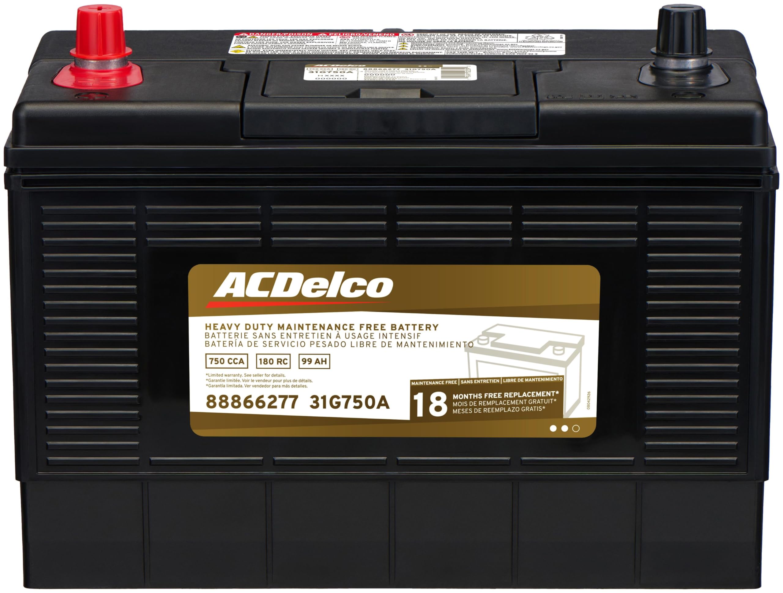 ACDelco Gold 31G750A 18 Month Warranty Heavy Duty BCI Group 31 Battery