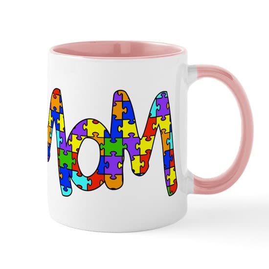 CafePress Mom Autism Awareness Mug Ceramic Coffee Mug, Tea Cup 11 oz