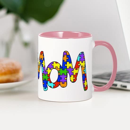 CafePress Mom Autism Awareness Mug Ceramic Coffee Mug, Tea Cup 11 oz