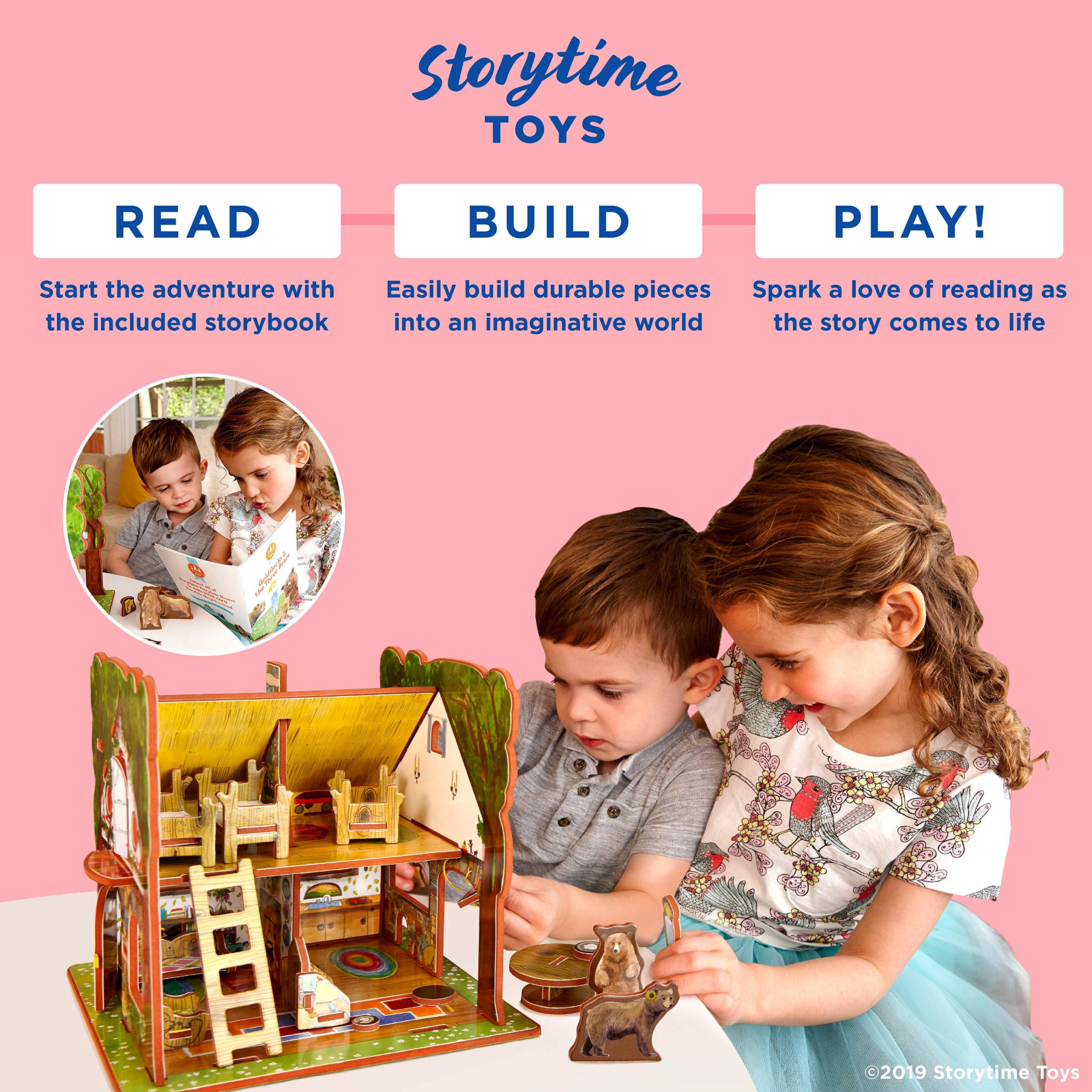 STORYTIME TOYS Goldilocks and The Three Bears 3D Puzzle - Book and Toy Set - 3 in 1 - Book, Build, and Play