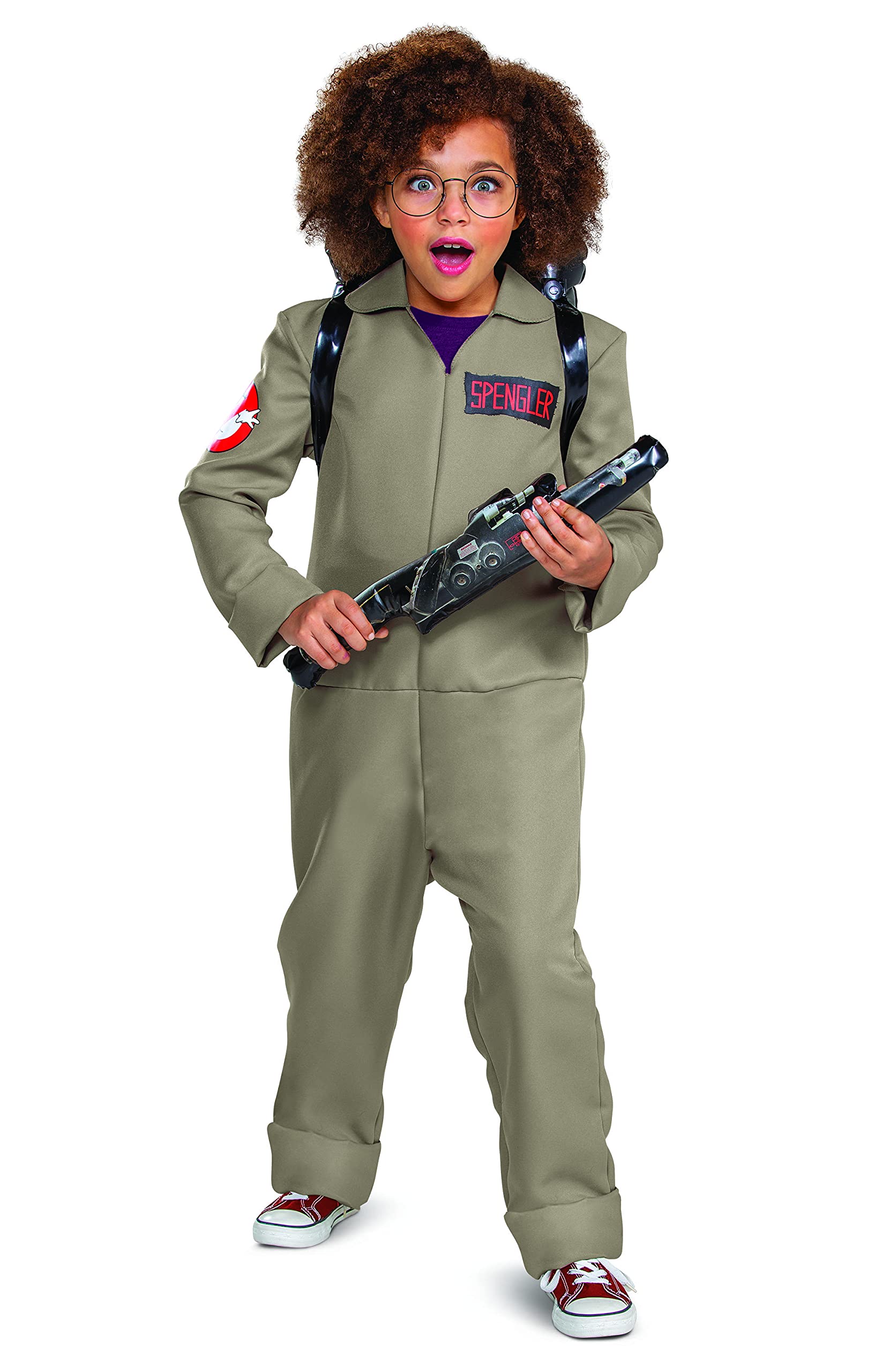 Ghostbusters Costumes for Kids, Official Ghostbusters Afterlife Movie Costume Jumpsuit with Inflatable Proton Pack, Classic Kids Size Large (10-12)