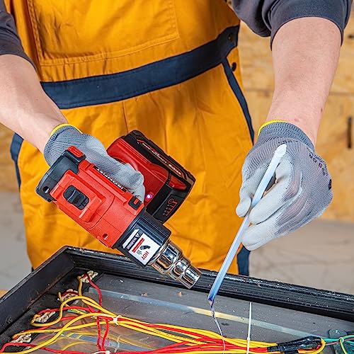 IRONFIST Heat Gun Cordless for Milwaukee M18 Battery, Welding Hot Air Gun with Digital Display 2-Temp Setting & 6 Gear Wind Speed Adjustable with Storage bag & 5 Nozzles (Battery NOT Included)