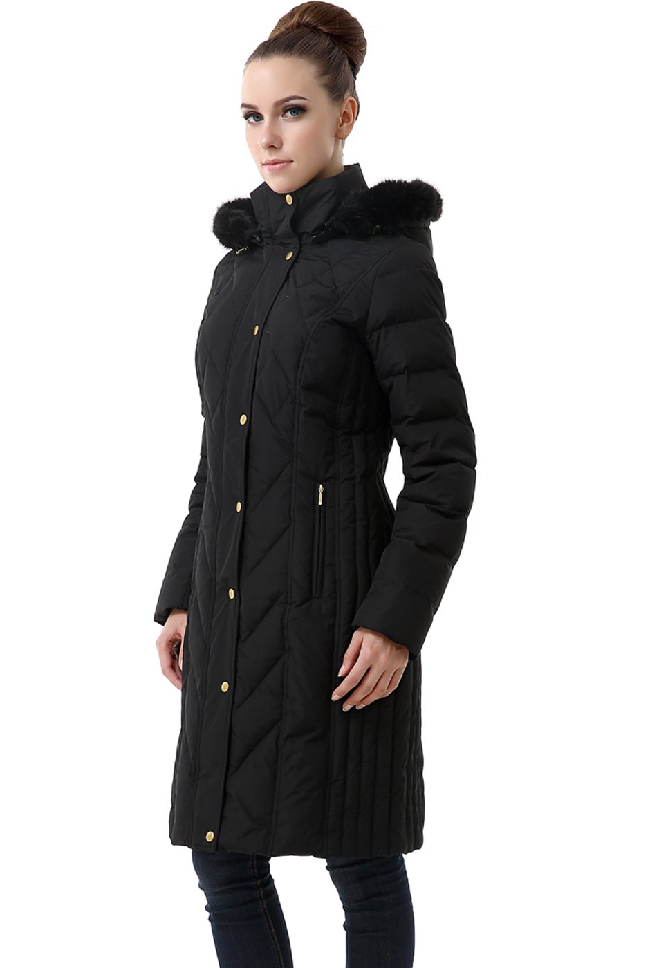 BGSD Women Addi Waterproof Hooded Long Down Parka Coat Novelty Winter Jacket Black X-Large