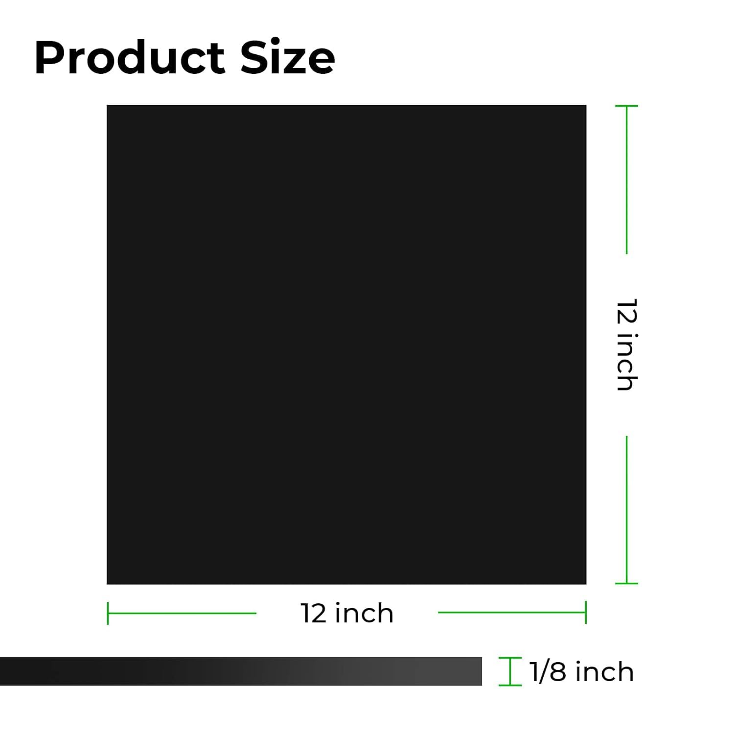 Black Acrylic Plexiglass Sheet, MIKING 4 Pack 12 x 12 Inch Black Cast Square Panel 1/8” Thick (3mm) Plexi Glass Acrylic Board with Protective Paper for DIY Display Projects, Craft